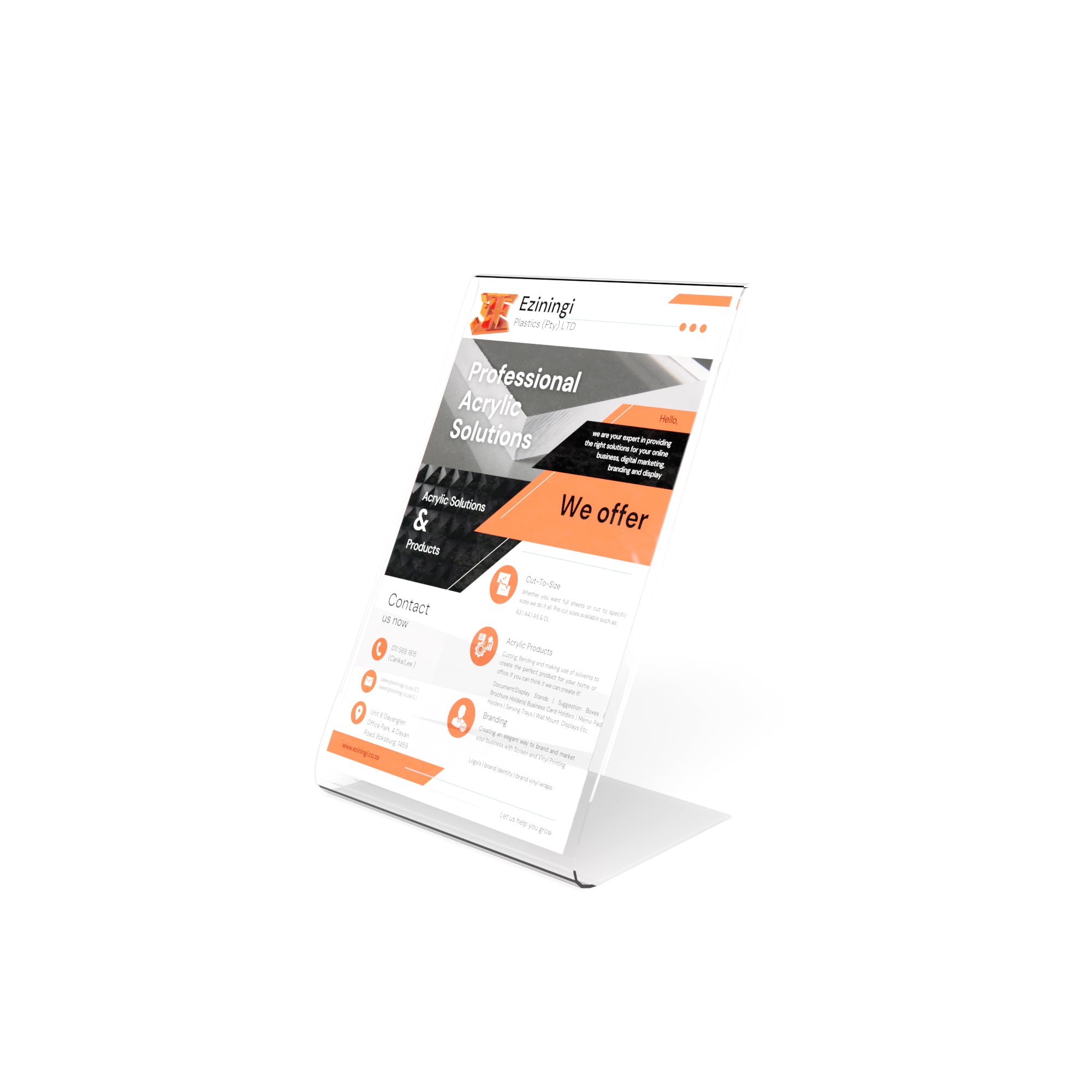 Single Sided Menu Stand – Ezi Plastics